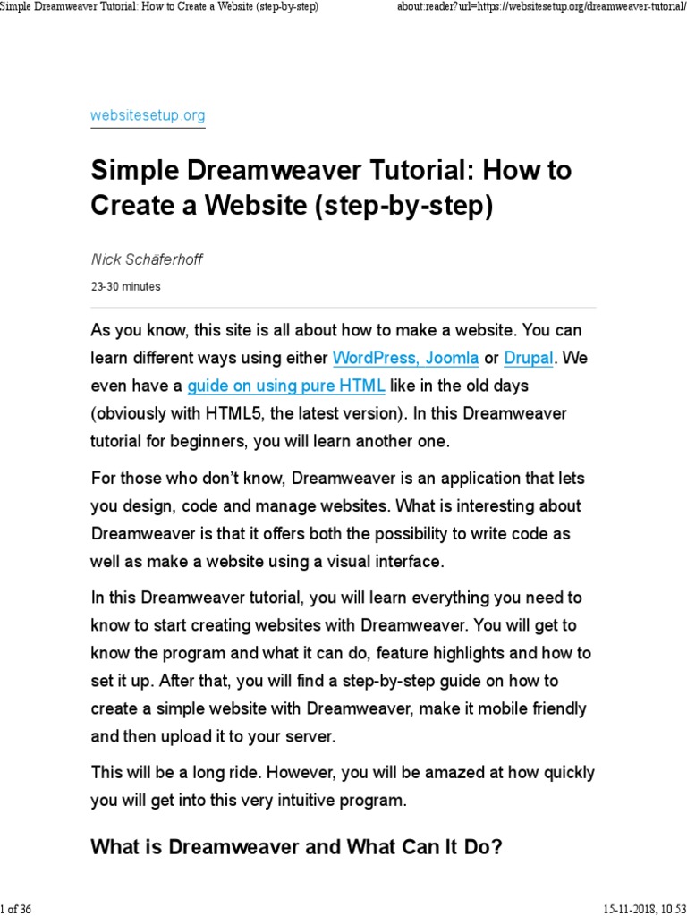 Dreamweaver Tutorial | PDF | Cascading Style Sheets | Html Element