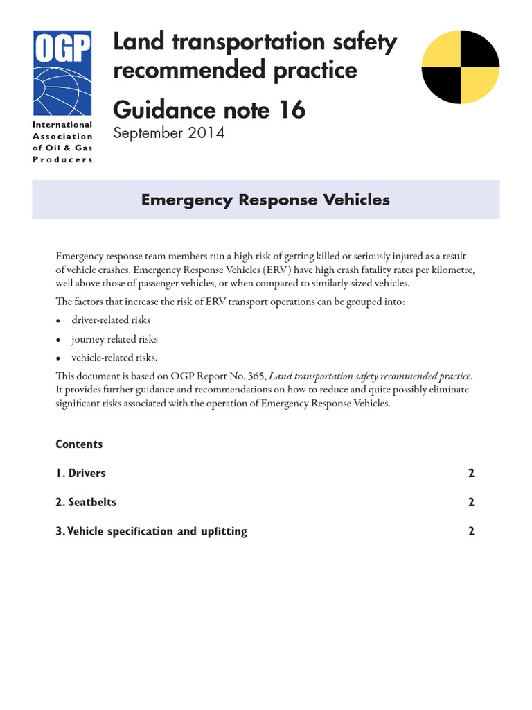 Land Transportation Safety Recommended Practice Guidance Note 16 ...