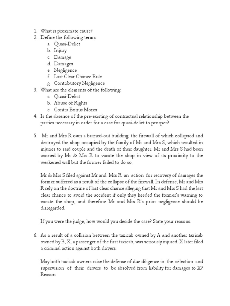 Liability for damages under quasi-delict law | PDF | Negligence | Tort