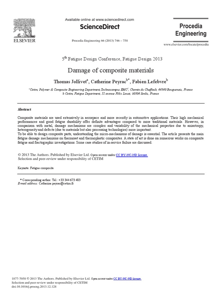 Damage of Composite Materials | PDF | Fatigue (Material) | Composite ...