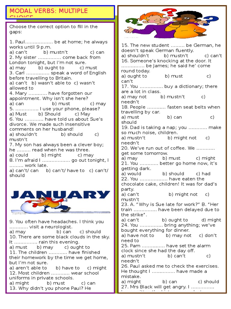 Modal Verbs: Multiple Choice | PDF