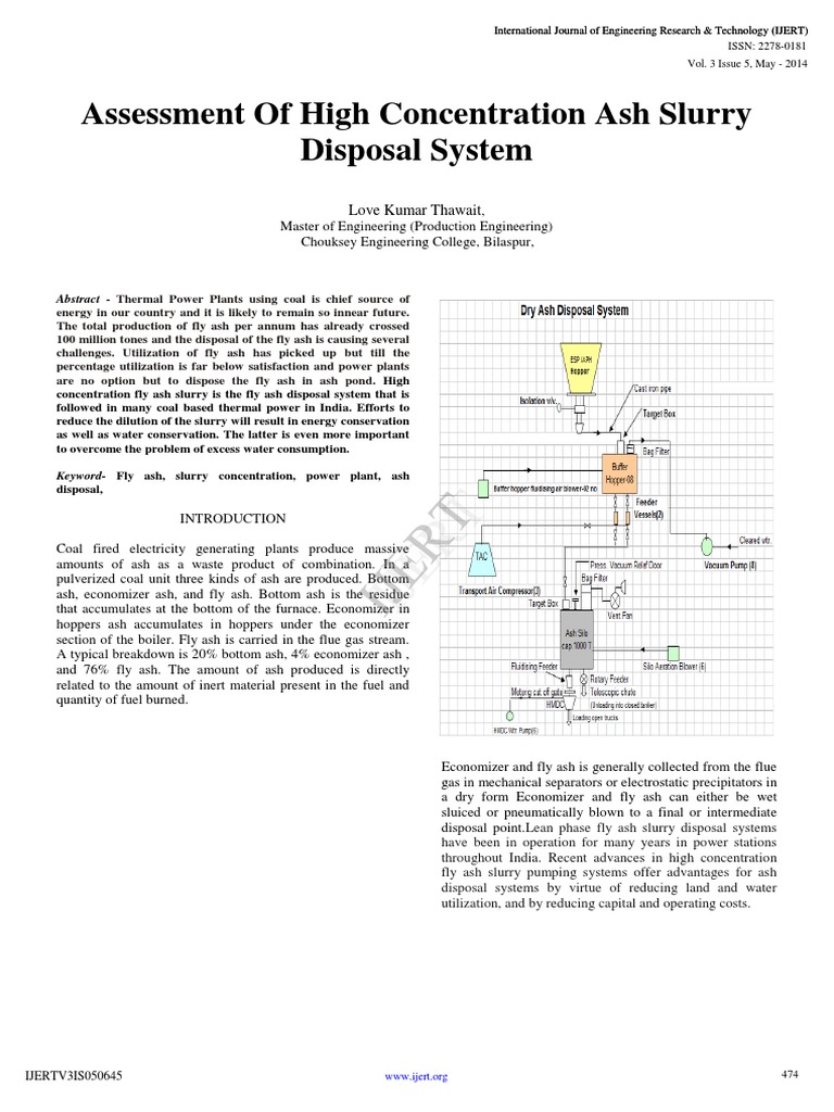 High Concentration Ash Slurry Disposal Systems | PDF | Fly Ash | Pump
