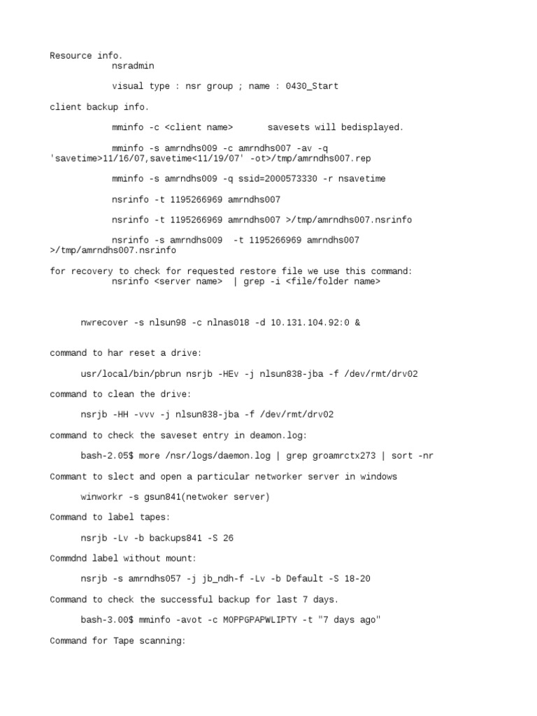 Important Commands | PDF | Backup | Areas Of Computer Science
