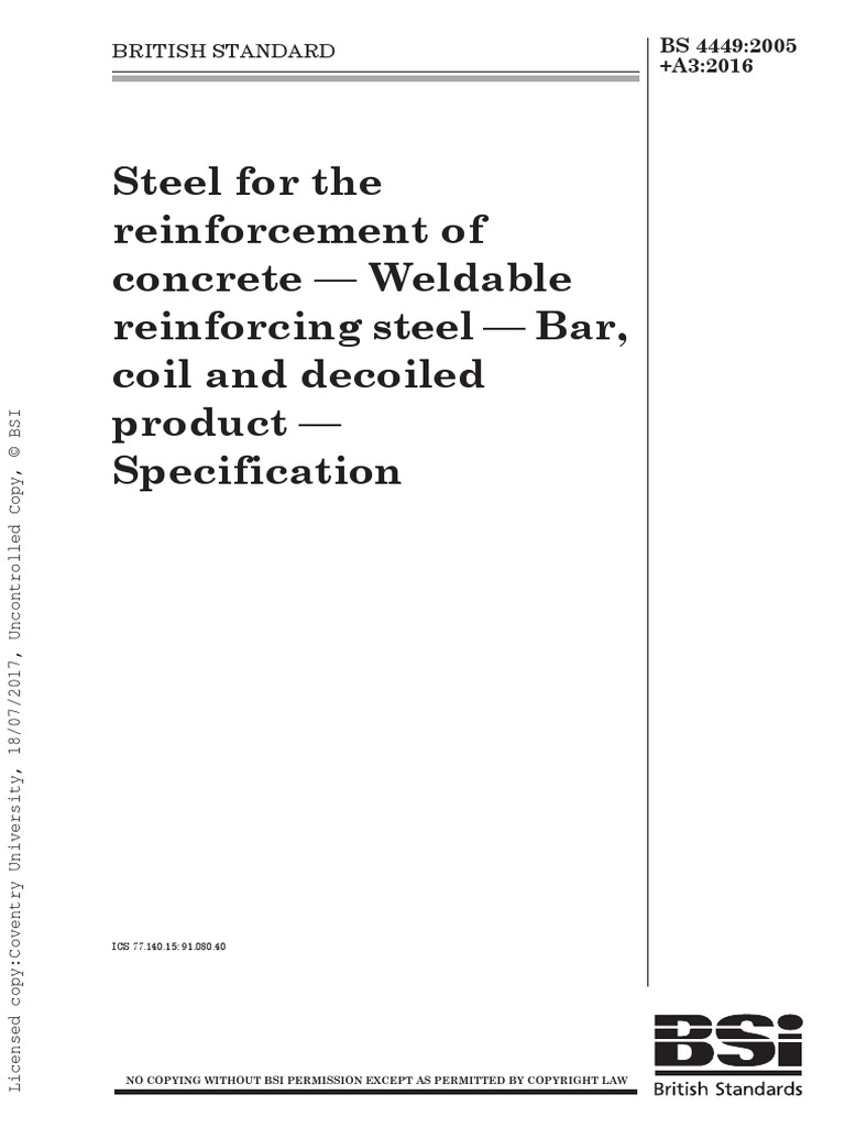 BS 4449 (2005) | PDF | Evaluation | Rules