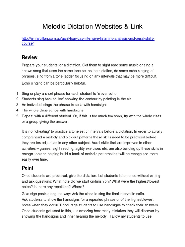 Ce-Melodic Dictation Links Online 2 | PDF | Scale (Music) | Rhythm