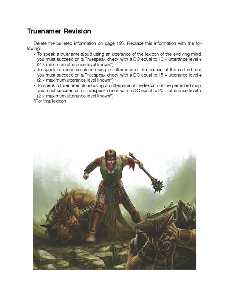 Truenamer Mechanics Update | PDF