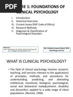 Clinical Psychology Notes | PDF | Psychotherapy | Clinical Psychology