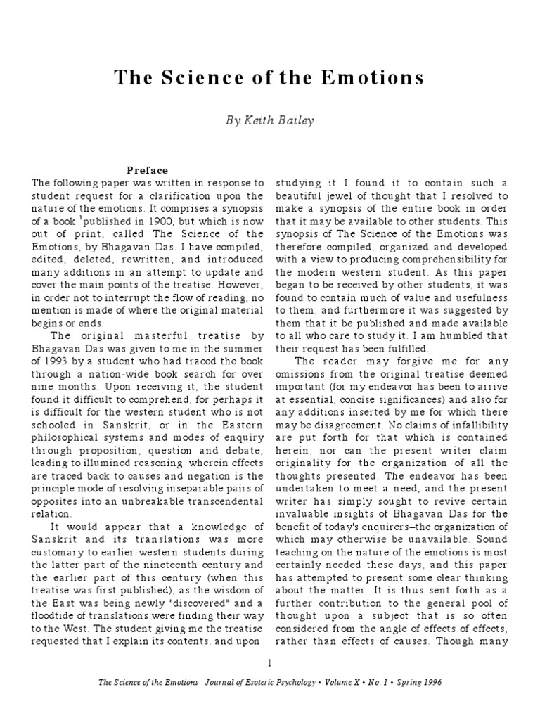 Science of Emotions | PDF | Teaching Mathematics | Nature