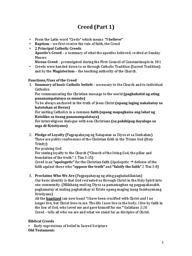 Understanding Catholic Creeds | PDF | God The Father | Arianism