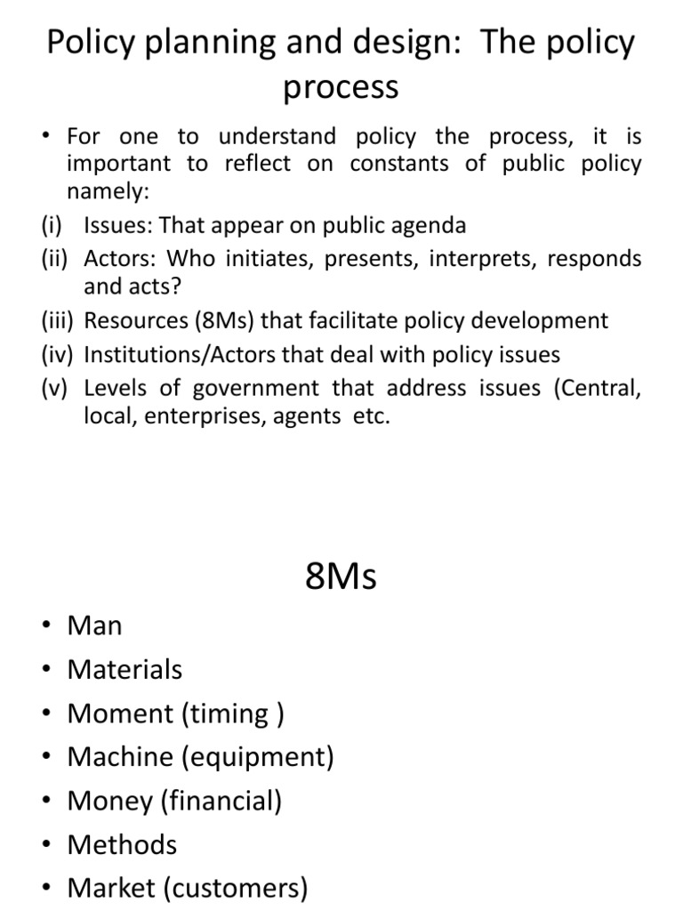 Policy Planning and Design: The Policy Process | PDF | Bill (Law ...