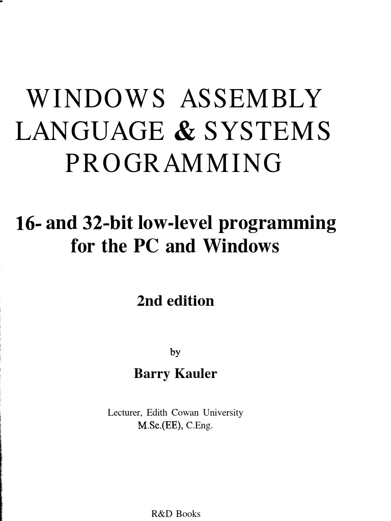 Windows System Programming | PDF | Assembly Language | Instruction Set