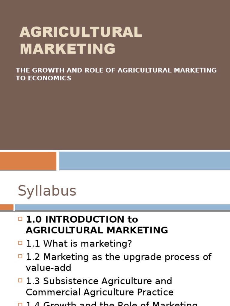 Chap 1 - Introduction To Agri Marketing-Edited | PDF | Recession ...