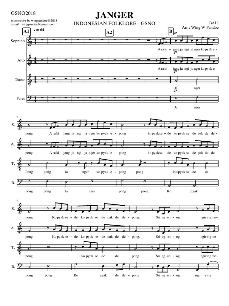 Janger Choir | PDF | Singing | Vocal Music