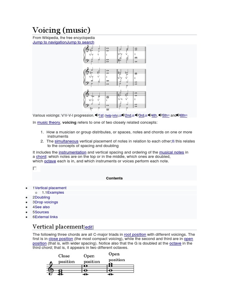 Voicing (Music) : Vertical Placement | PDF | Musical Techniques ...