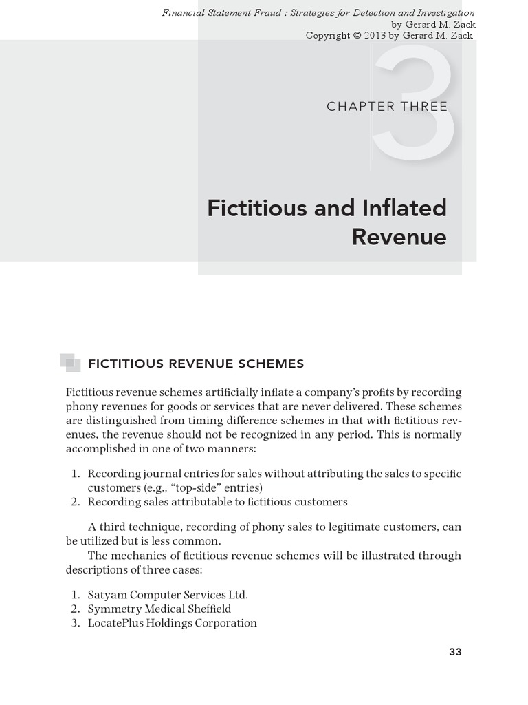 Fictitious Revenue Schemes PDF | PDF | Revenue | Inventory