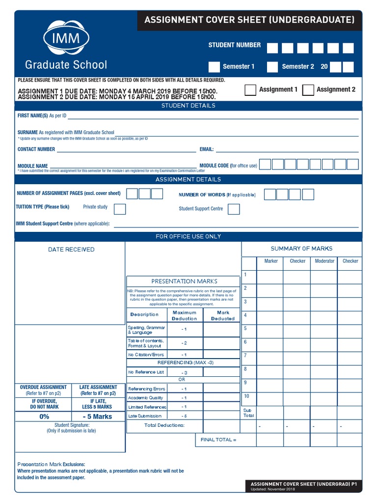 Assignment Cover Sheet PDF | PDF | Plagiarism | Business