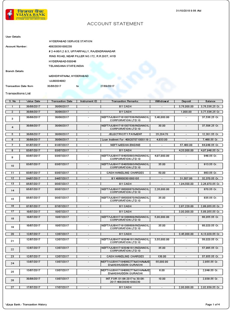Account Statement: Transactions List | PDF | Credit Card | Financial ...