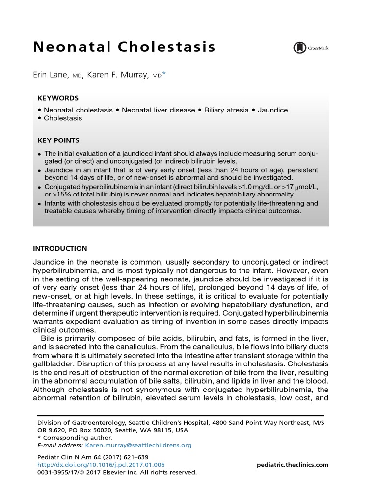 Colestasis Neonatal Clin Nort 2017 | PDF | Liver | Exocrine System