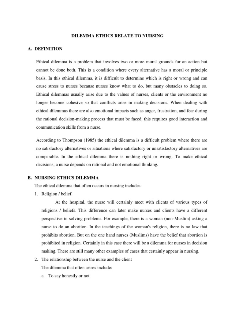 Nursing Ethical Dilemmas Guide | PDF | Autonomy | Decision Making