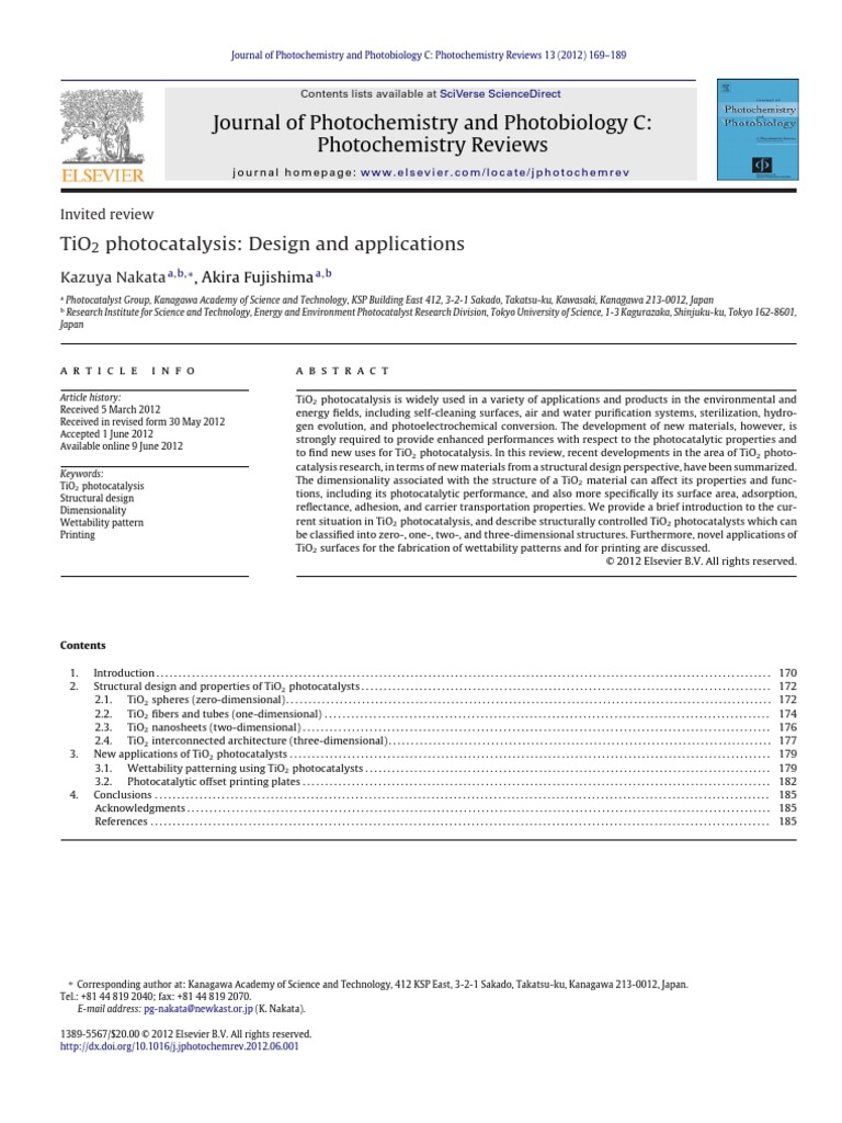 TiO 2 Photocatalysis Design and Applicat PDF | PDF | Titanium Dioxide ...