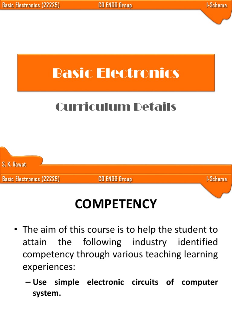 Basic Electronics Curriculum Overview | PDF