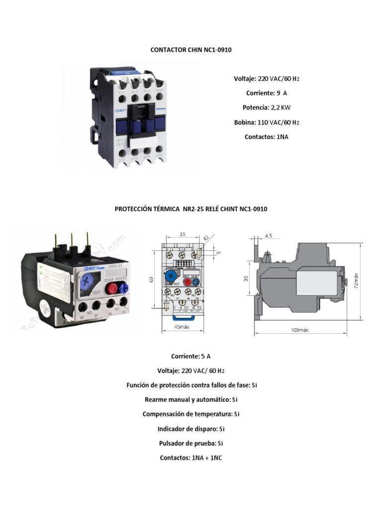 Contactor CHINT | PDF | Conversión de energía | Electrónica
