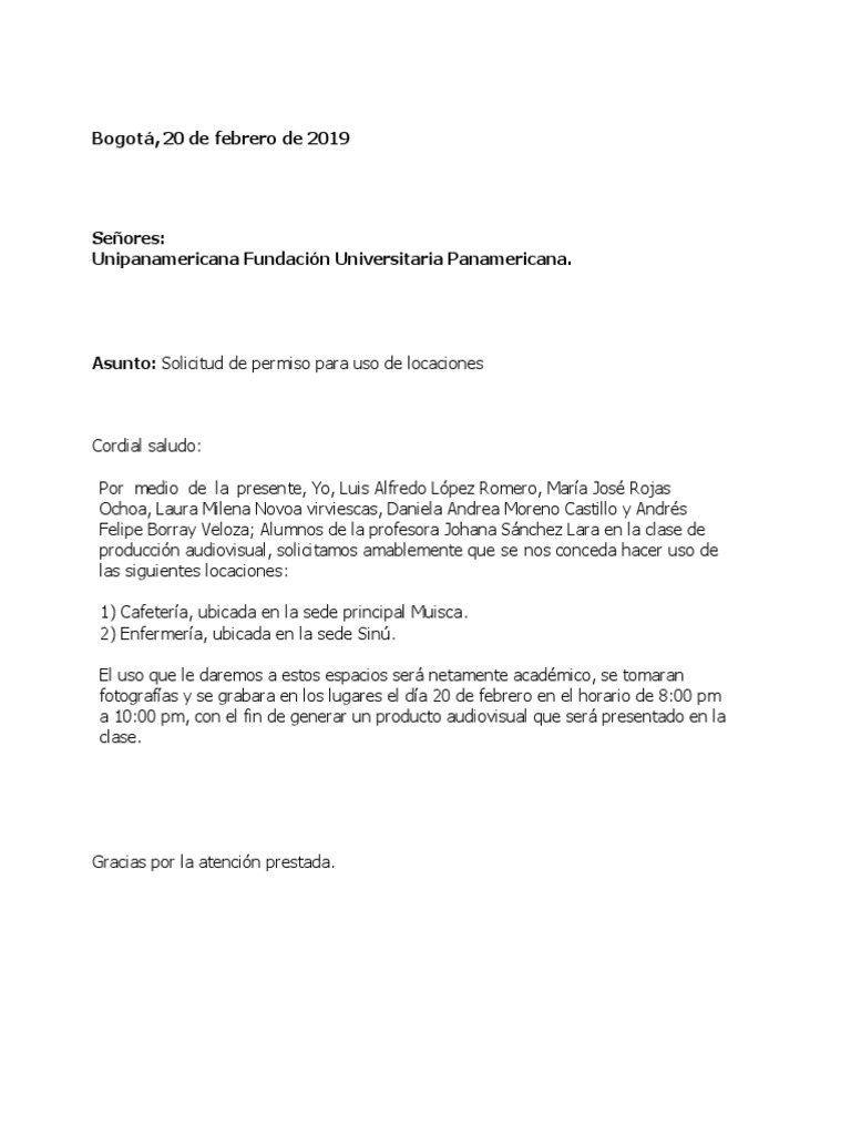 Solicitud de Espacio | PDF