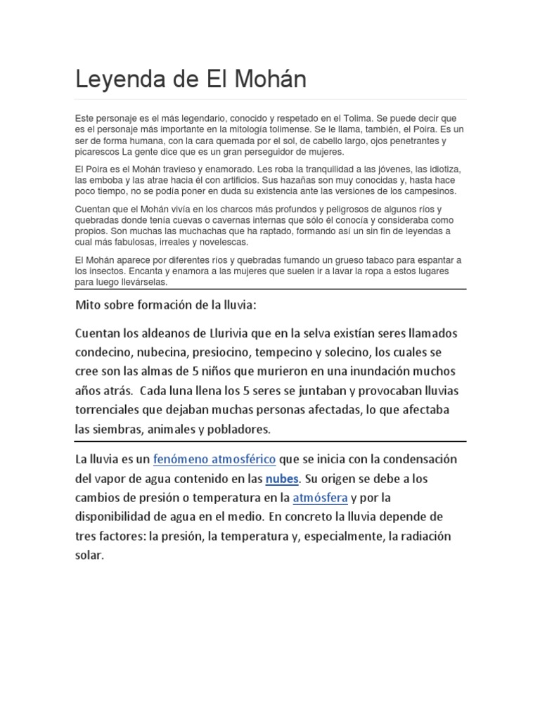 Leyenda de El Mohán | PDF