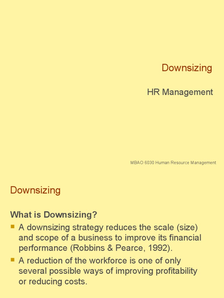 Downsizing | PDF | Layoff | Human Resource Management