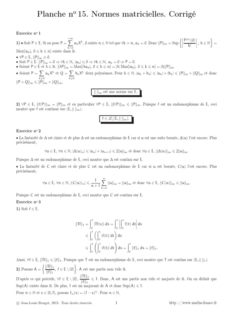 Corrigés des Normes Matricielles | PDF | Compacité (mathématiques ...
