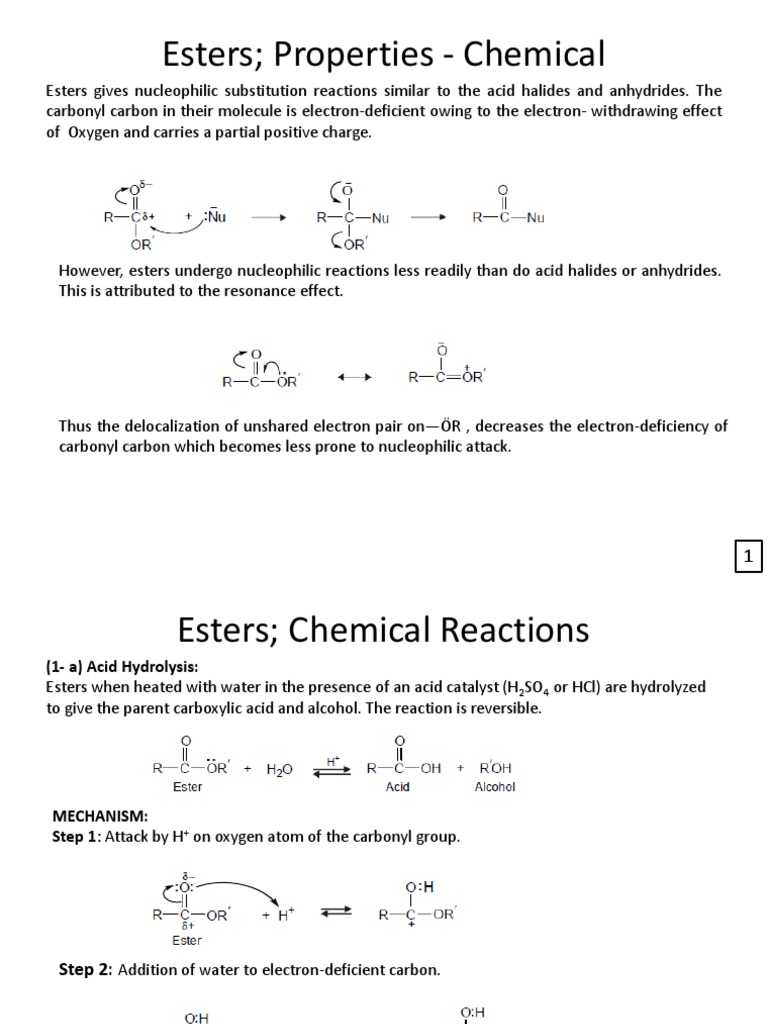 Esters Properties - Chemical | PDF | Ester | Alcohol
