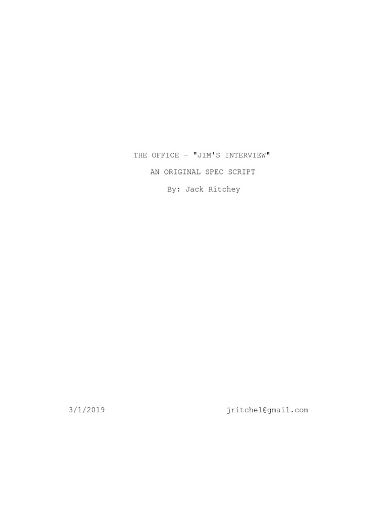 Script The Office Spec | PDF | Leisure