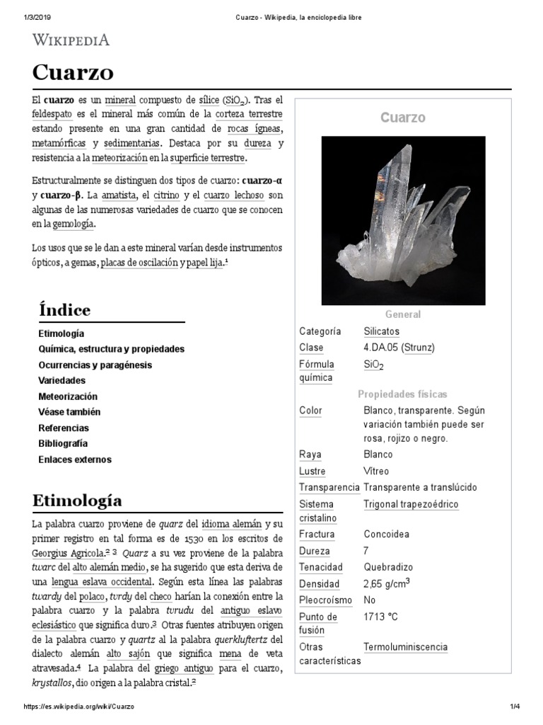 Cuarzo | PDF | Cuarzo | Mineralogía