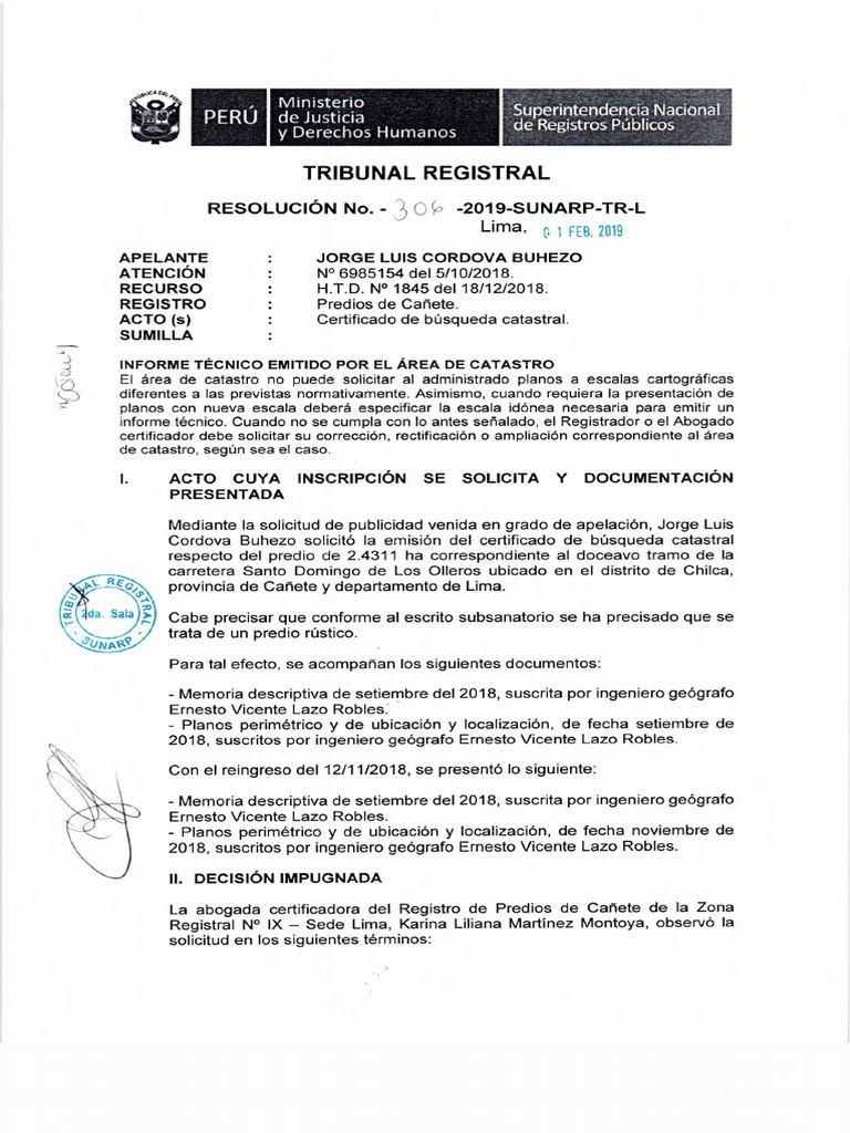 Informe técnico emitido por el Área de Catastro | PDF Informe técnico emitido por el Área de Catastro | PDF
