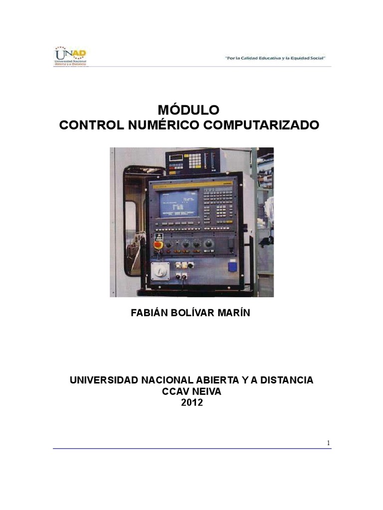 Modulo Control Numerico Computarizado | PDF | Control numerico | Almacenamiento de datos de la ...