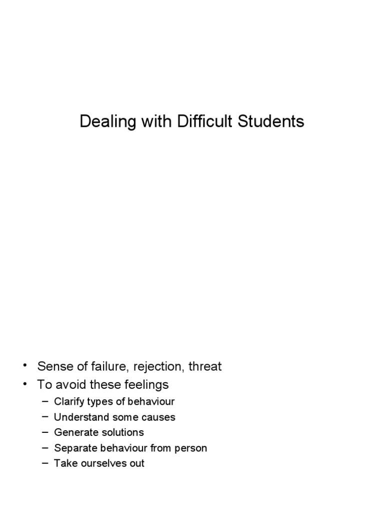 Dealing With Difficult Students | PDF | Behavior | Test (Assessment)
