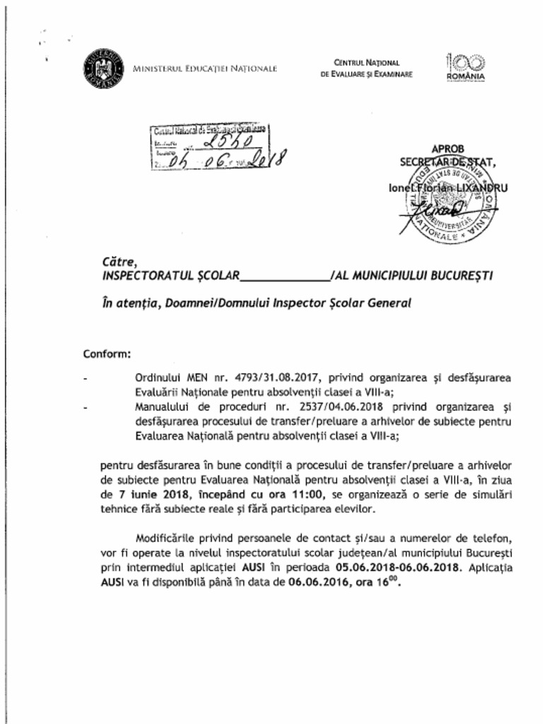 Plan Tematic Exercitiu de Evacuare Scoala | PDF