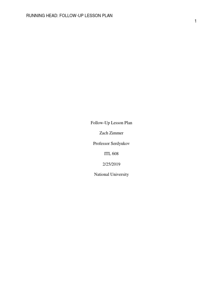 Signature Assignment 1 | PDF | Physical Education | Lesson Plan