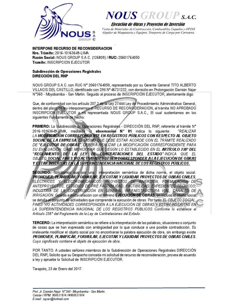 Reconsideracion Osce | PDF | Gobierno