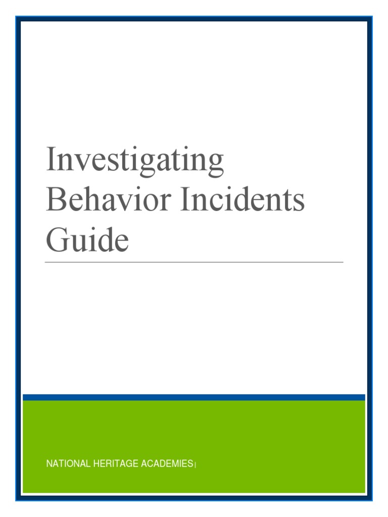 Investigating Behavior Incidents Guide: National Heritage Academies ...