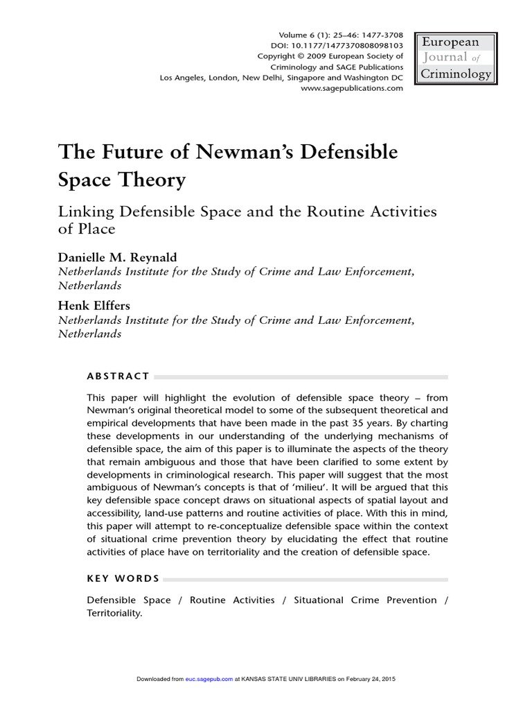The Future of Newman's Defensible Space Theory | PDF | Space | Criminology