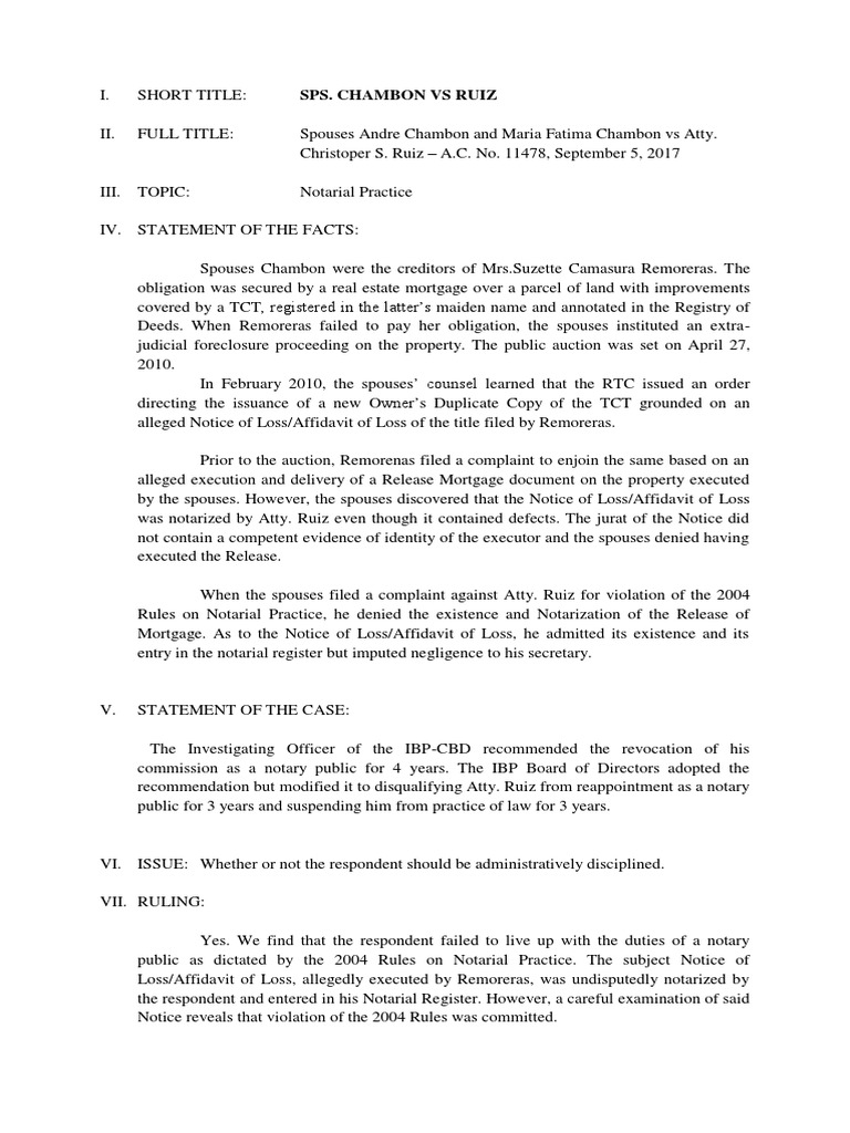 Notarial Misconduct: Ruiz Case Ruling | PDF | Notary Public | Justice
