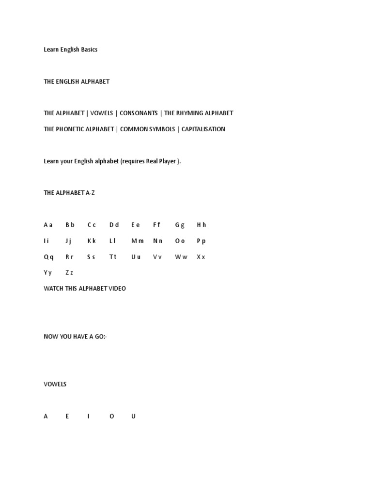 Learn English | PDF | Alphabet | Bracket