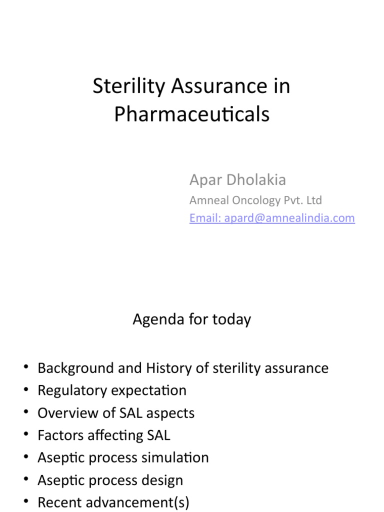 Sterility Assurance in Pharmaceuticals | PDF | Sterilization ...
