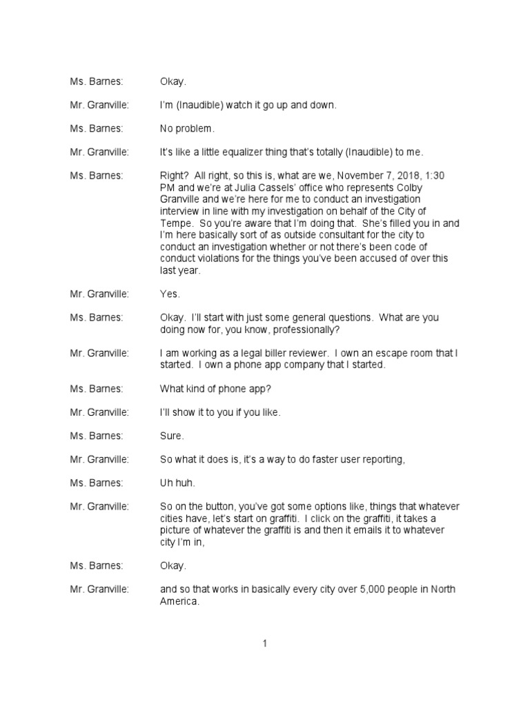 Granville Interview - Redacted | PDF