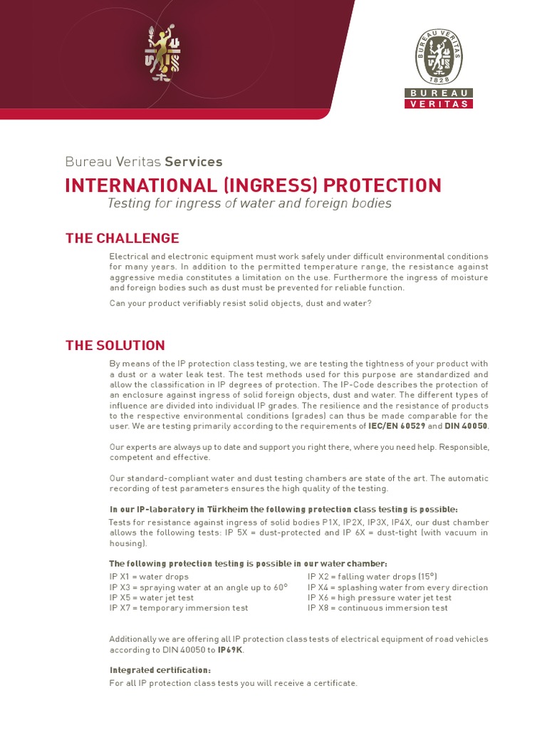 BV Ingress Protection | PDF | Engineering | Electrical Engineering