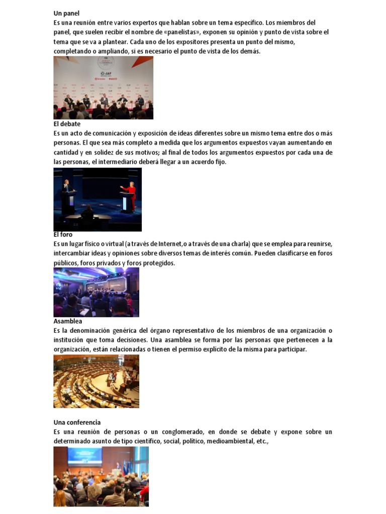 Un Panel Es Una Reunión Entre Varios Expertos Que Hablan Sobre Un Tema ...