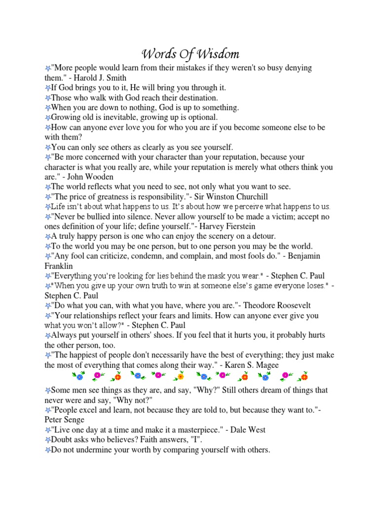 Words of Wisdom | PDF | Dalai Lama | Wisdom