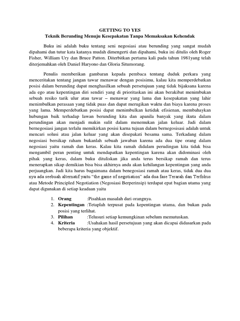 Getting To Yes | PDF