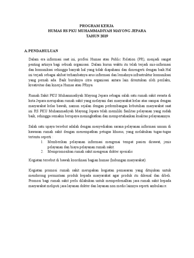 RAB Humas RS PKU Muhammadiyah 2019 | PDF | Pengembangan Diri